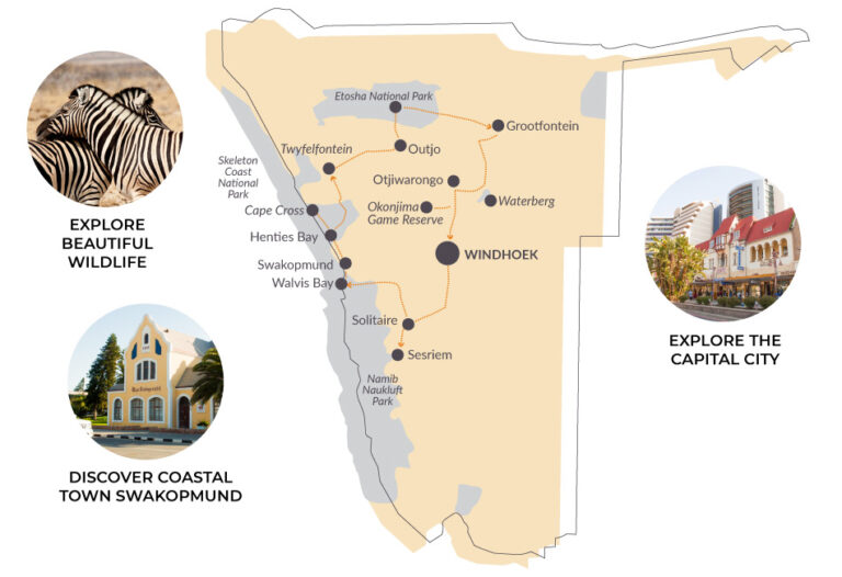 Self-Drive road trip Namibia | Route Highlights | 14 Days Safari